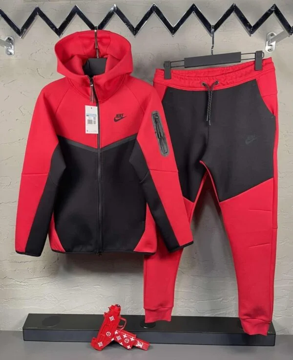 Komplet Nike Tech Fleece Reflective “Red-Black” - Coco Fashion